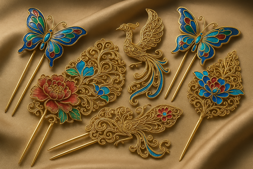The Art of Filigree and Cloisonné in Traditional Hairpins – Chinese ...
