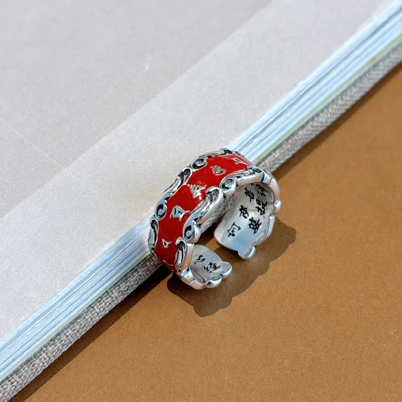 Vintage Sterling Silver Cloisonné Enamel Adjustable Ring – Chinese Eth ...