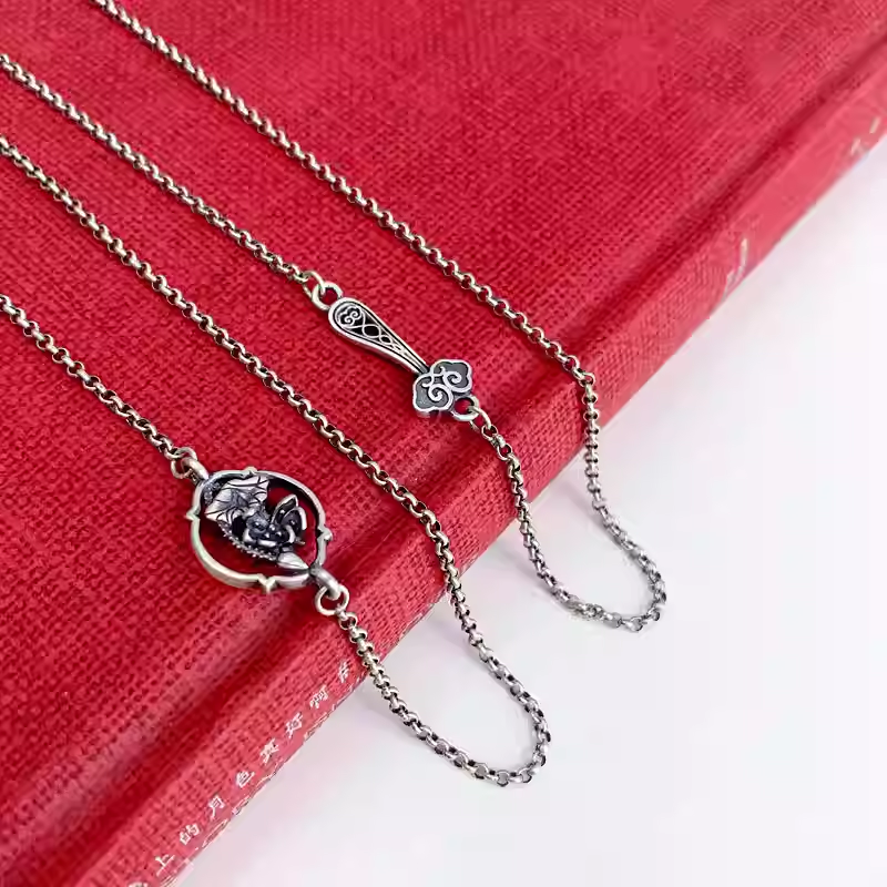S925 Silver Pi Xiu Pendant Necklace – Rotating Coin & Bagua Feng Shui ...